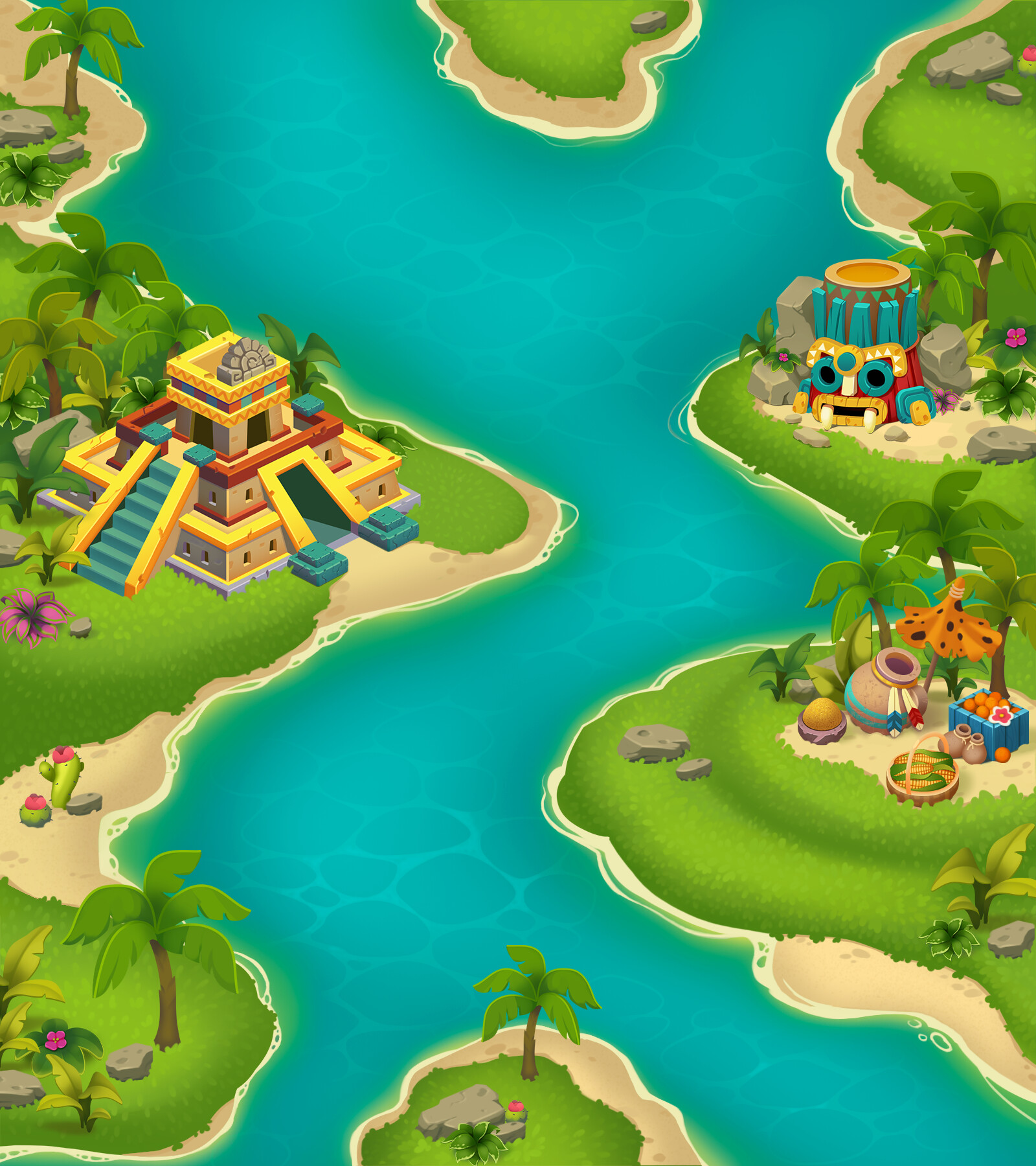 ArtStation - Aztec episode for Pirate's Treasure game.