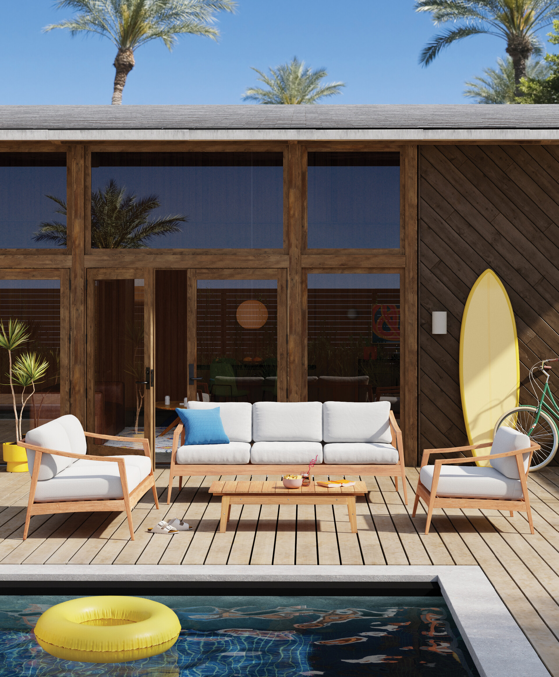 ArtStation - Teak Outdoor Sofa