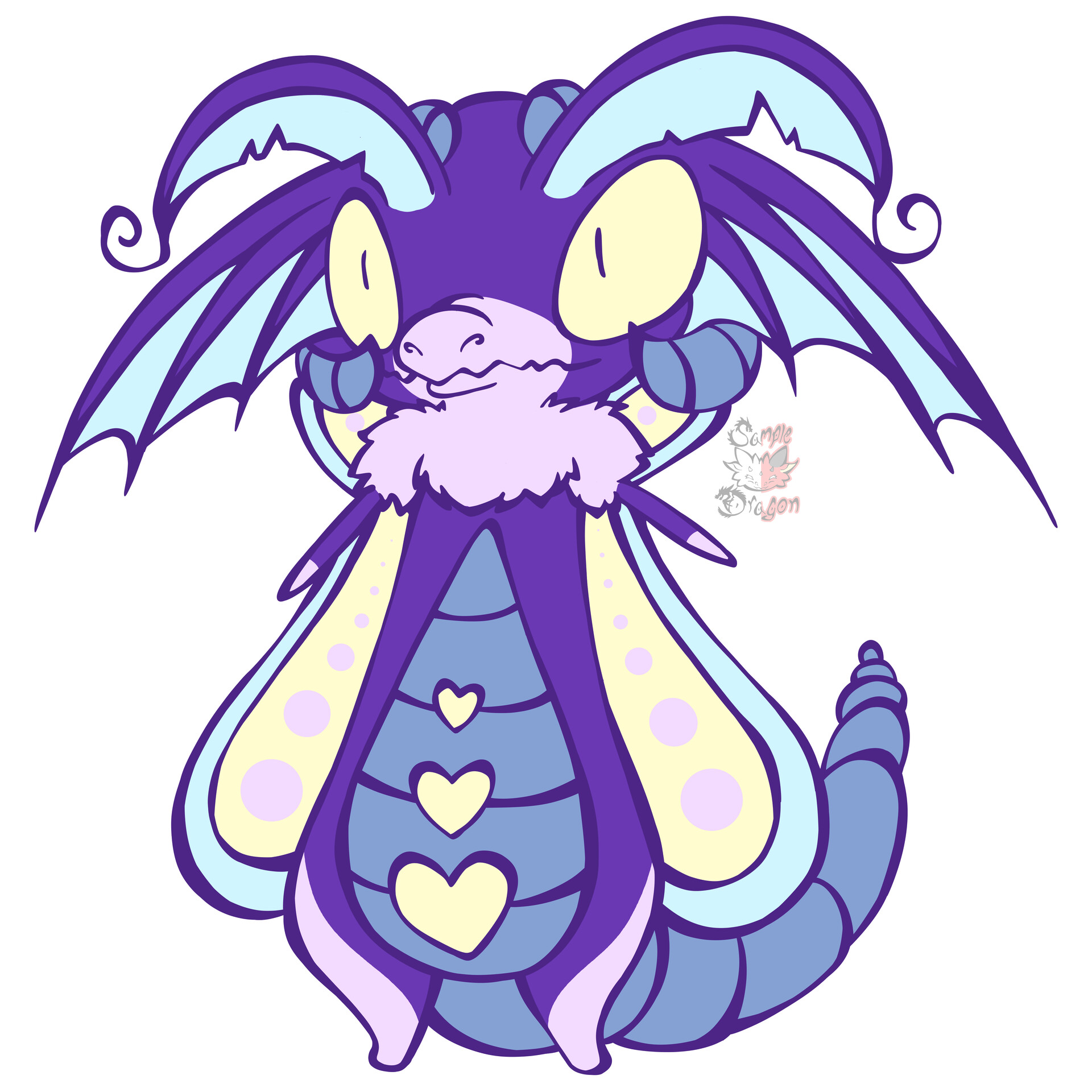 ArtStation - Heart Dragon Moth Coloring Page Free2Use