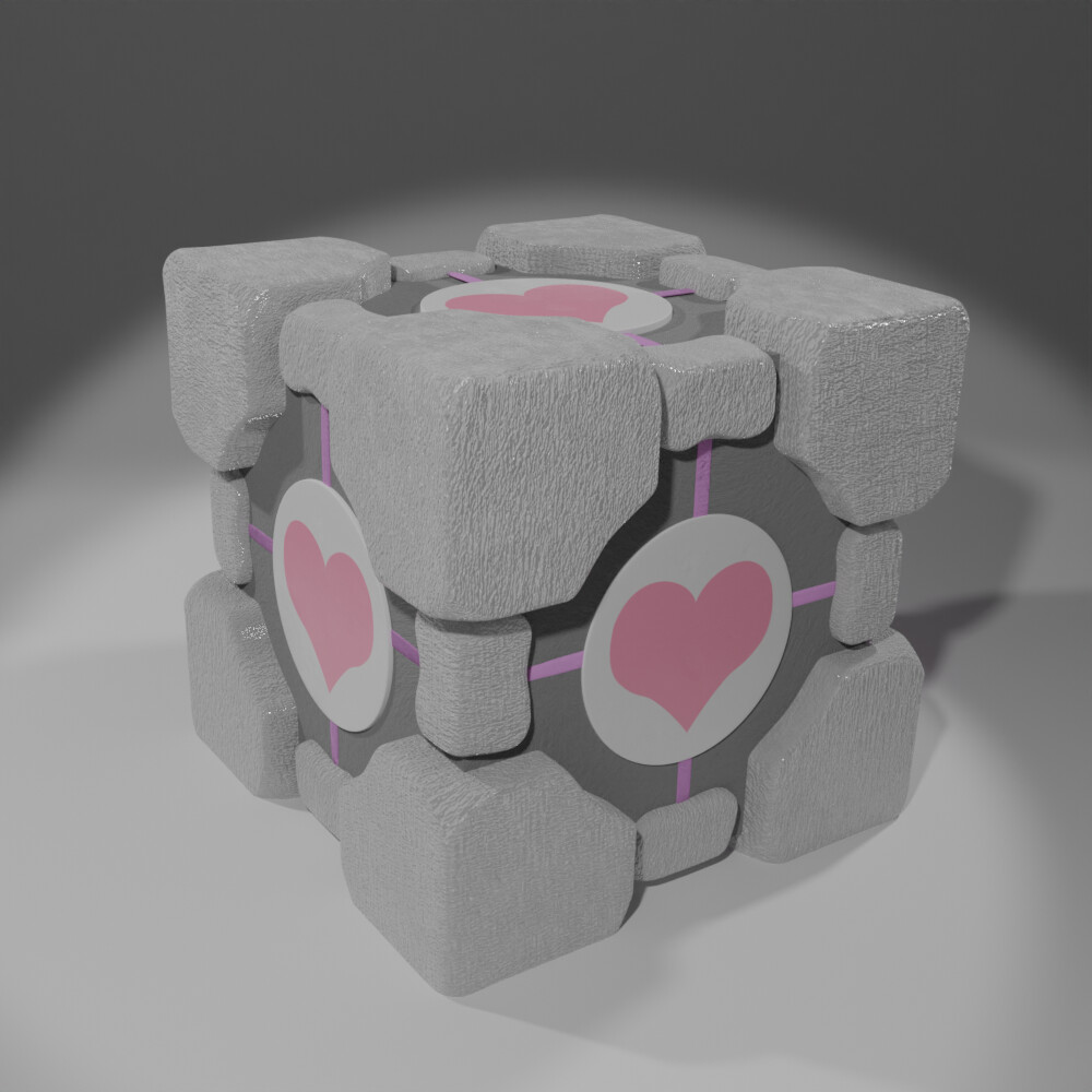 ArtStation - 3D Prop - Portal Companion Cube