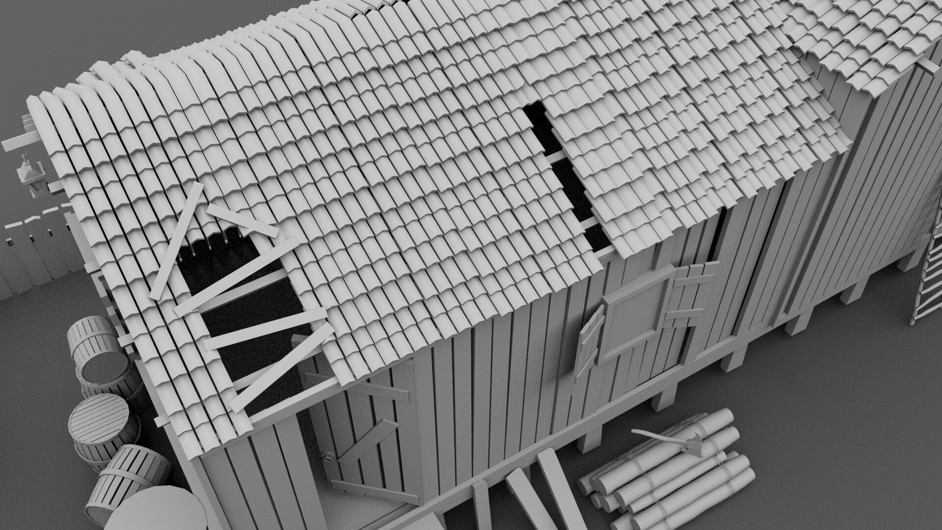 Partho Parekh - Wooden Cottage | Maya - 3D Model -WIP