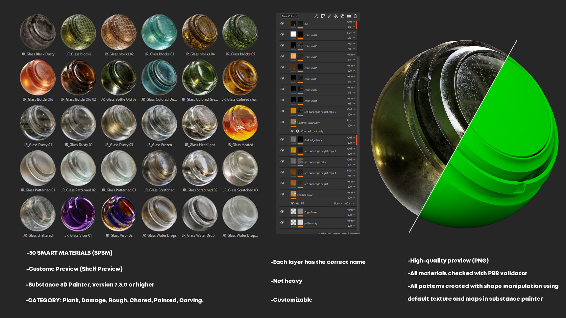 Glass Smart Materials for Substance 3D Painter by Javad Rajabzade — ProUser.Me
