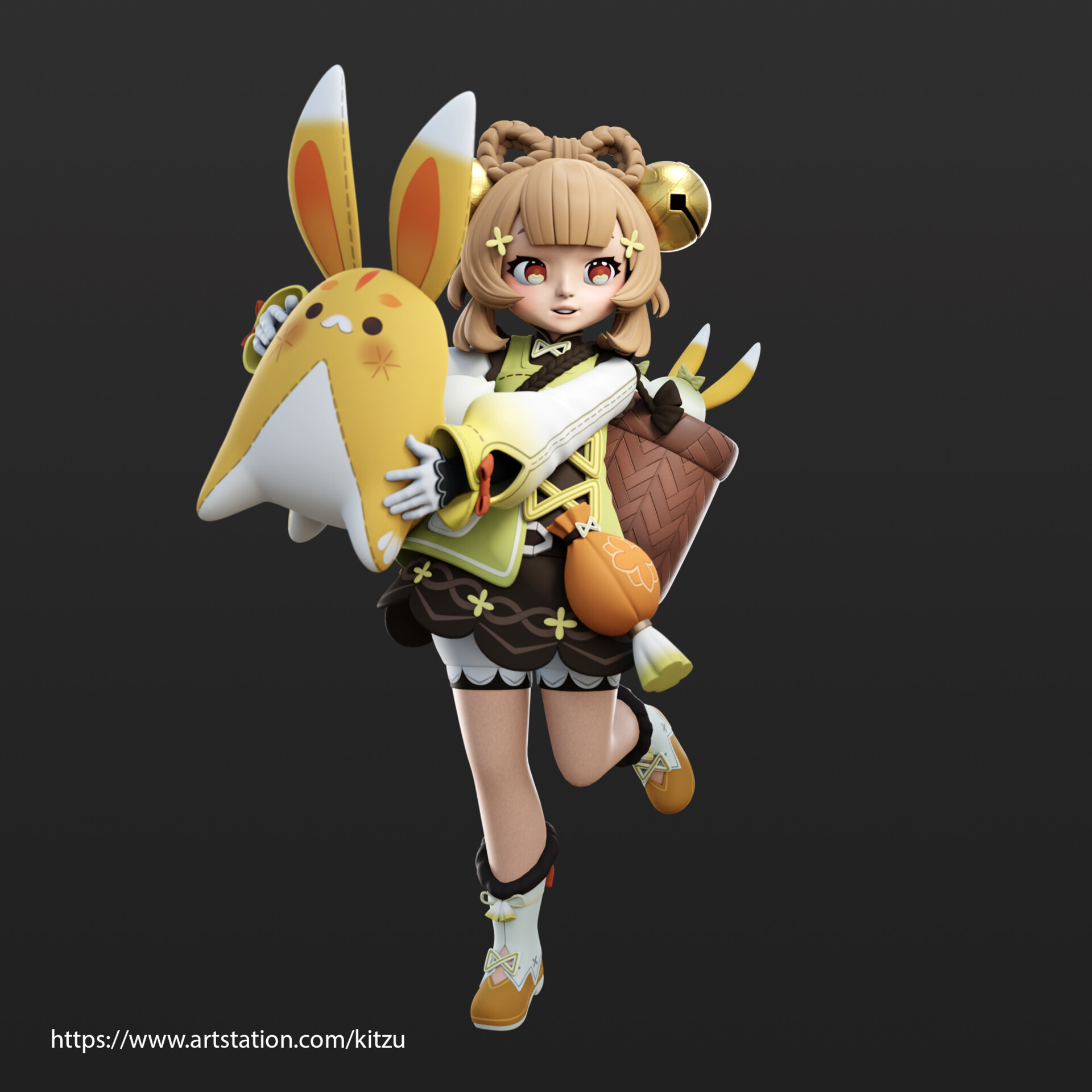 KITZU - GENSHIN IMPACT ( YAOYAO ) 3D FANART