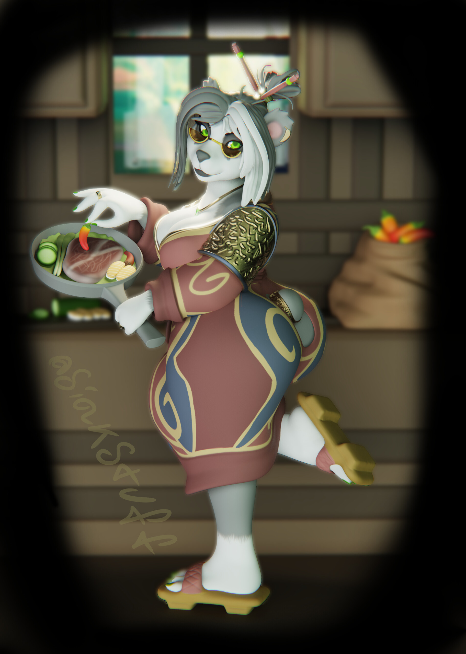 ArtStation - Pepper Panda Cooking