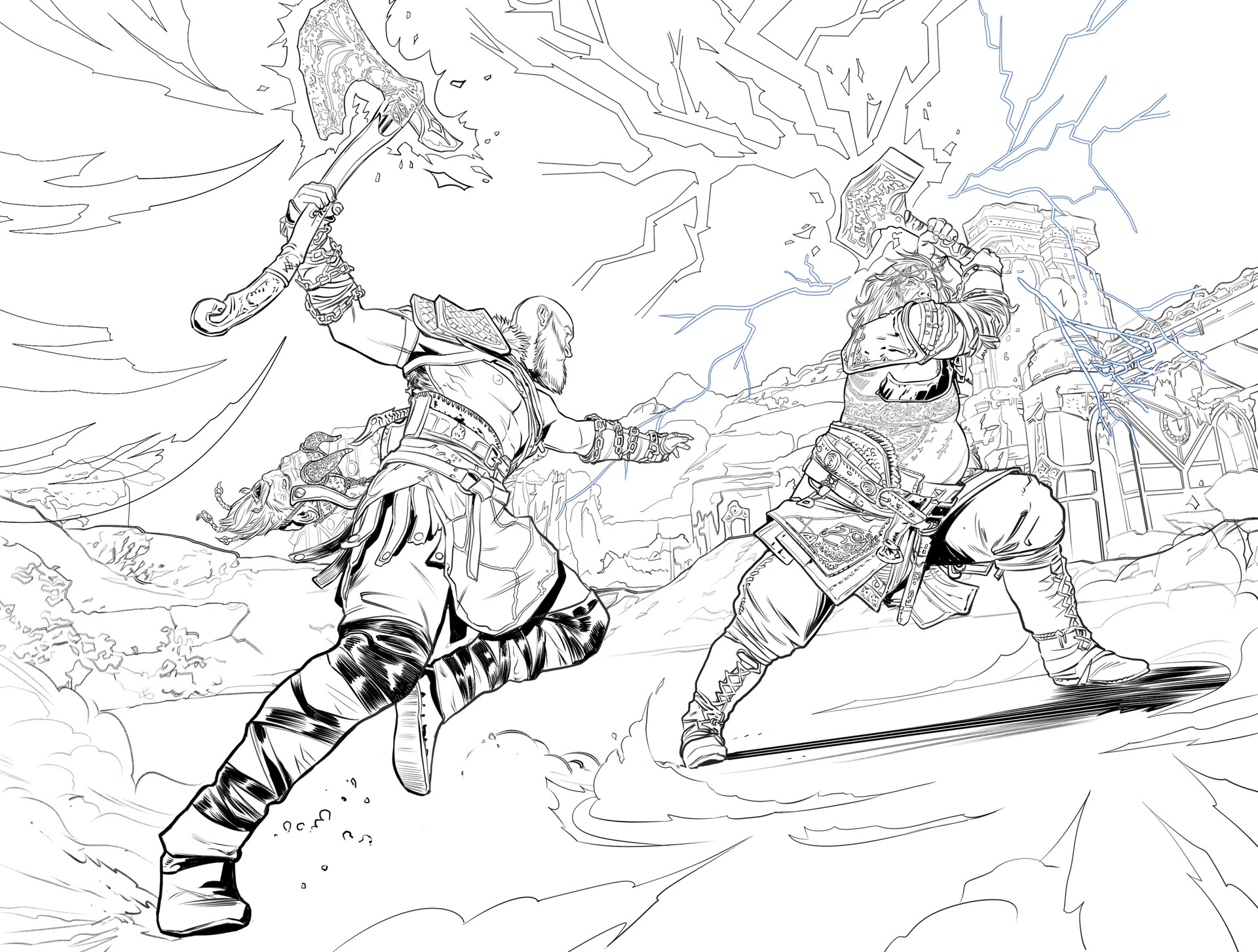 god of war ragnarok coloring pages