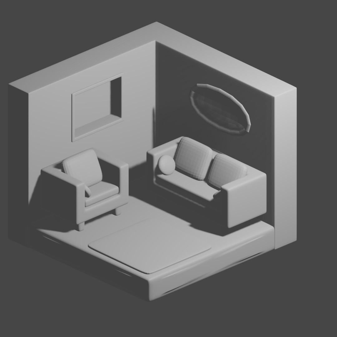 ArtStation - Isometric Living Room