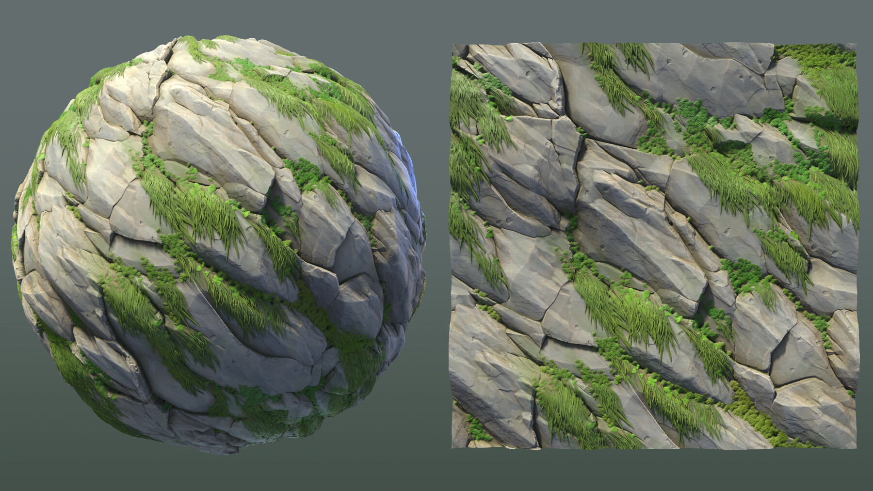 Bo Kyung Park - Stylized Rock Grassy Tile