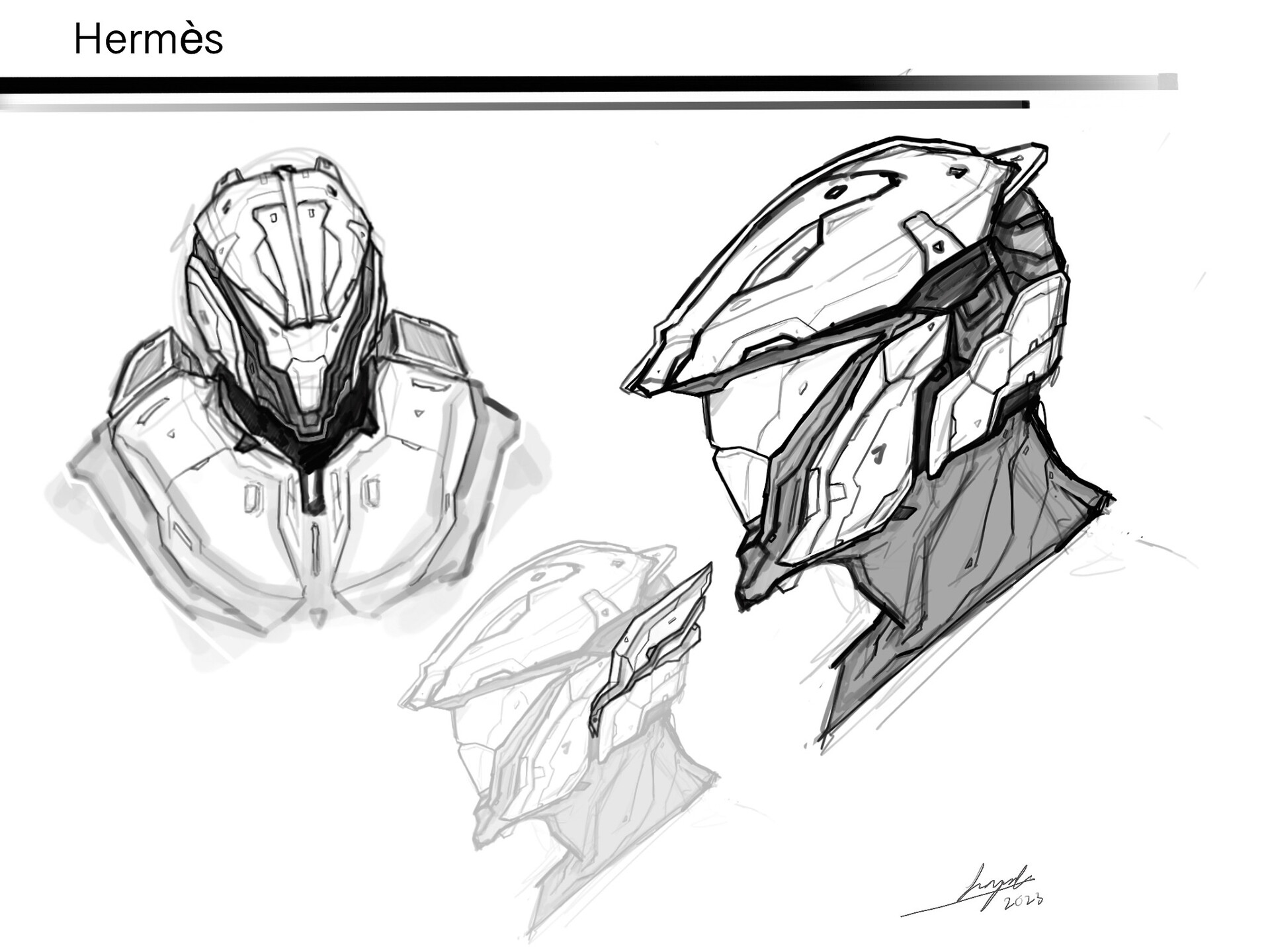 ArtStation - Halo Infinite - HERMES helmet concept deisgn
