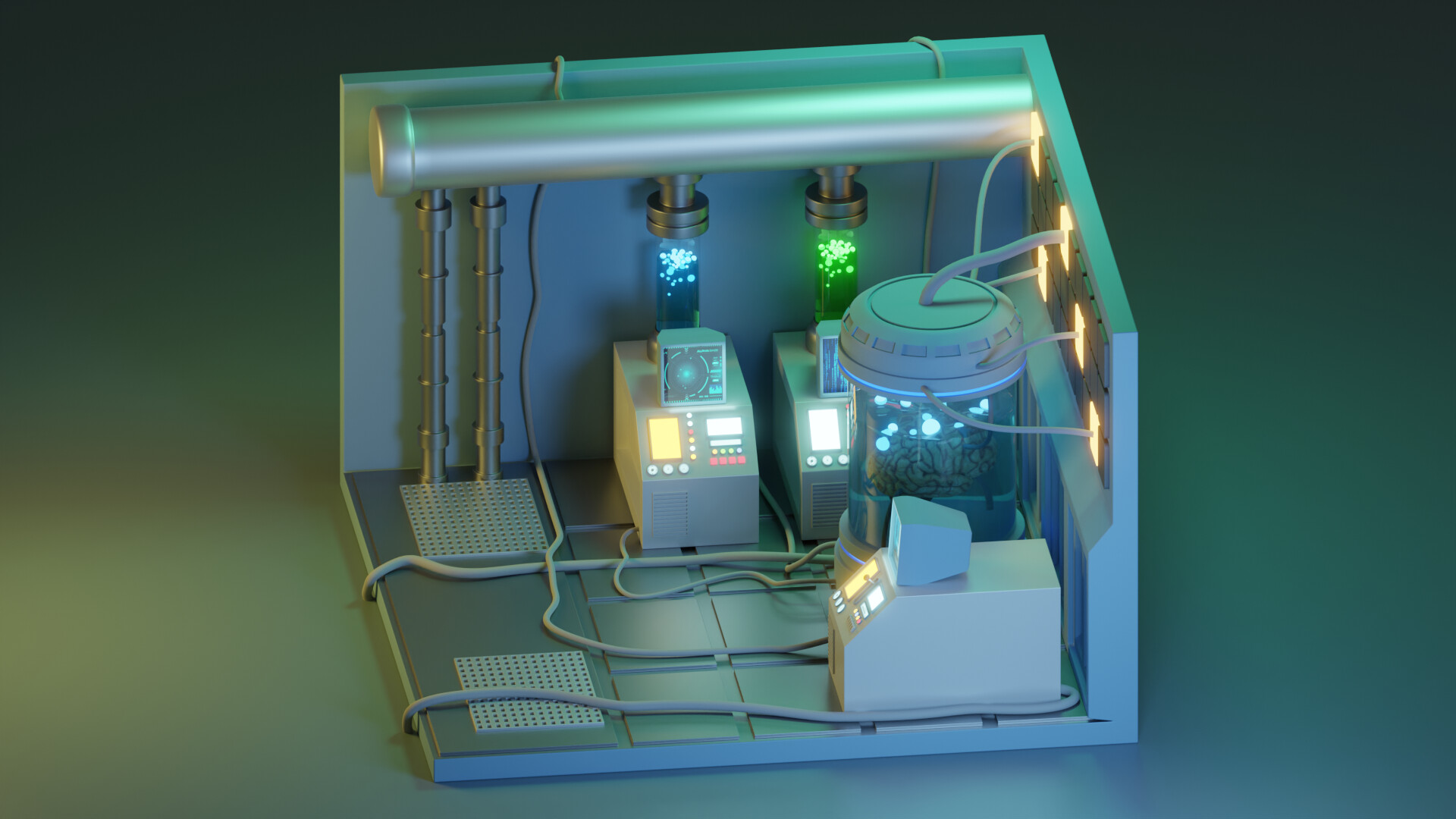 Ottto3d - Illustration Of a Secret Laboratory