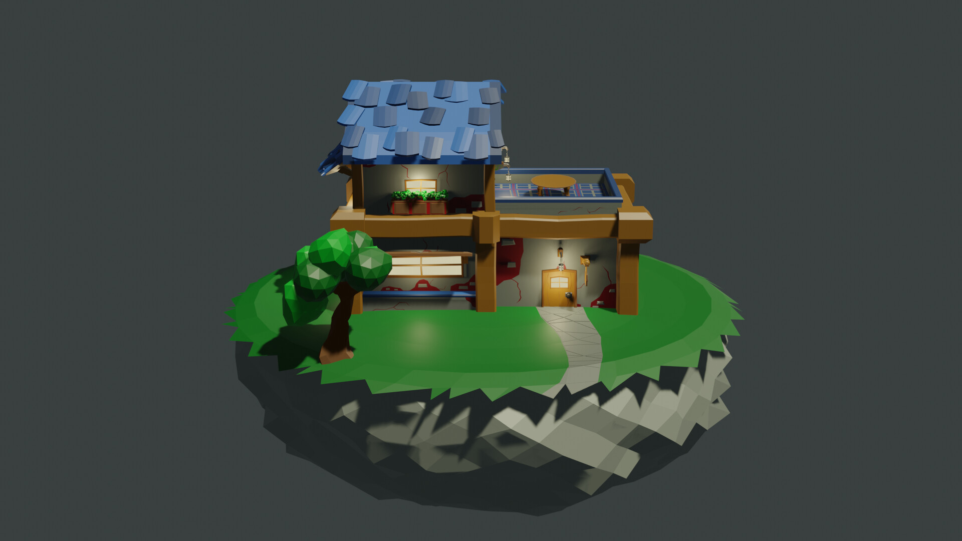 ArtStation - Fantasy House, Low Poly Building