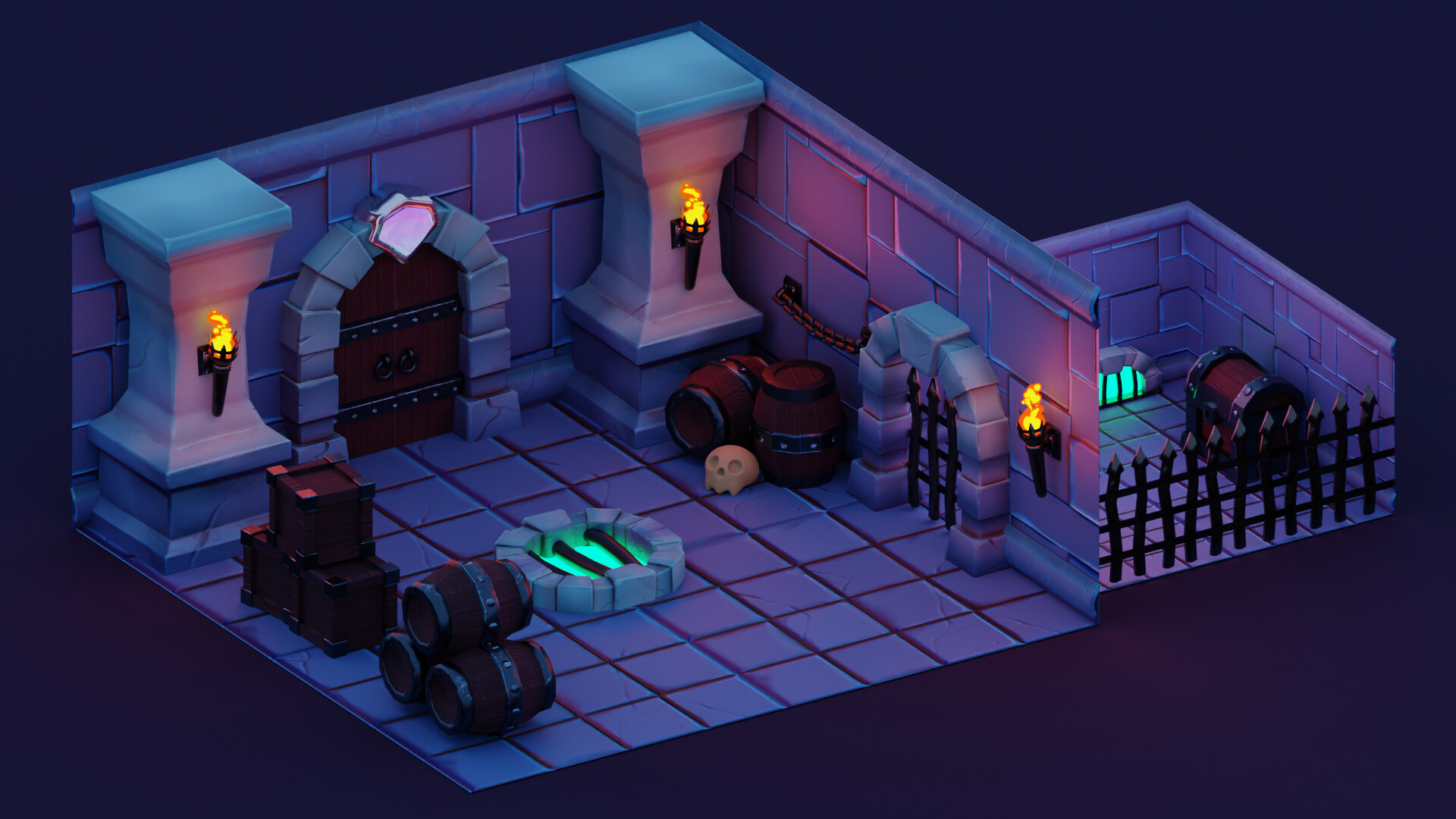 ArtStation - stylized dungeon diorama 💀