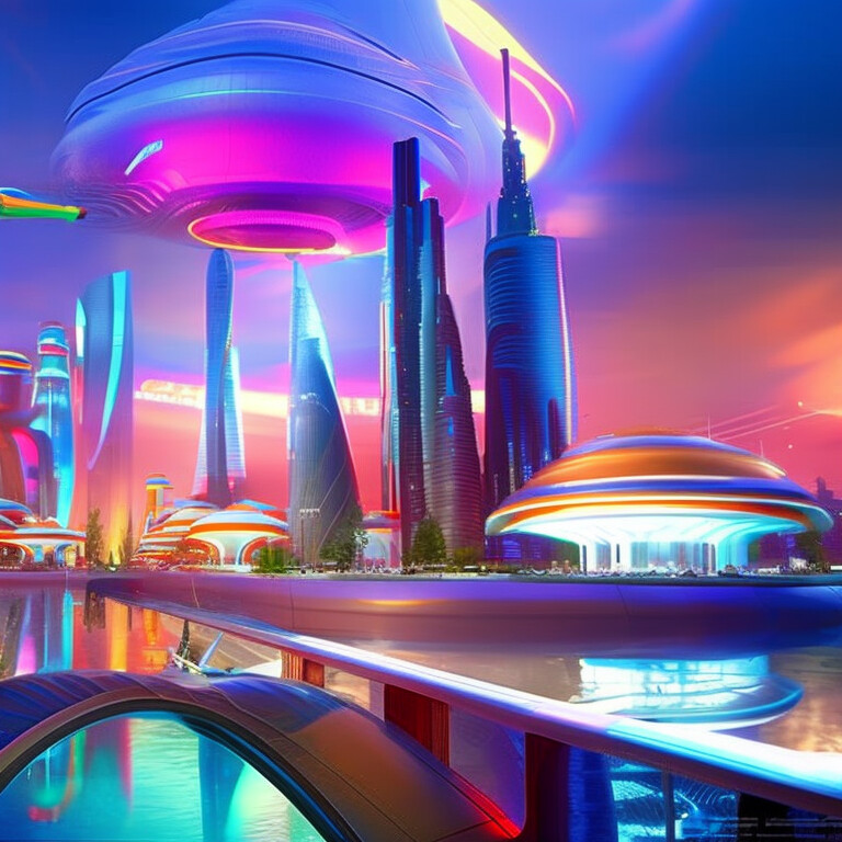 ArtStation - Futuristic city Moscow (style of future, style of futurism)