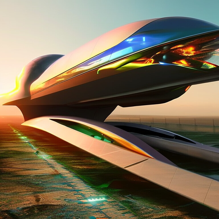 ArtStation - Futuristic plane (style of future, style of futurism)