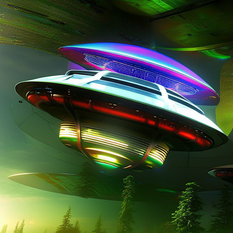 ArtStation - Futuristic UFO (style of future, style of futurism)