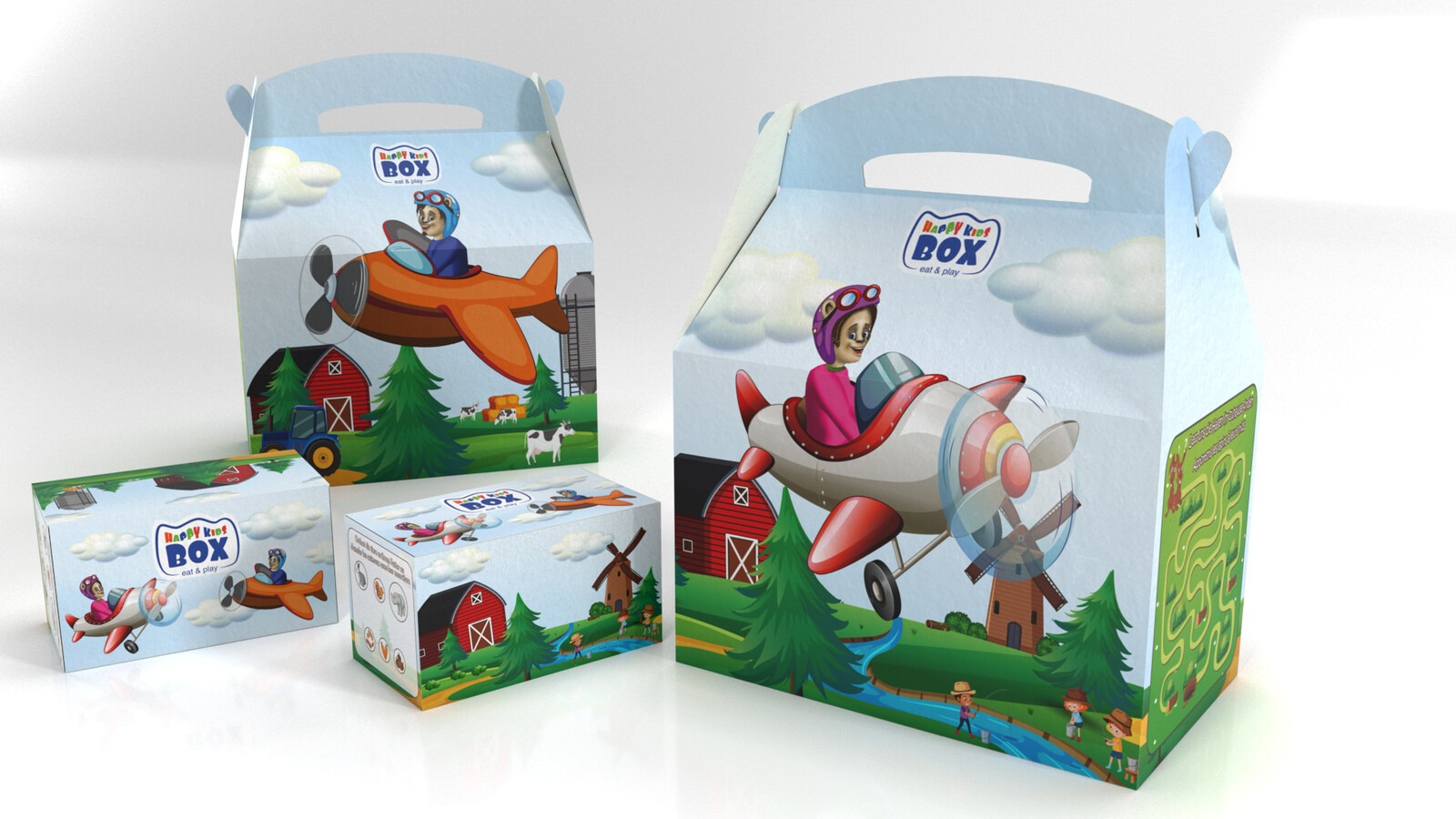 Fırat AYDIN - Cartboard food box flight theme design.