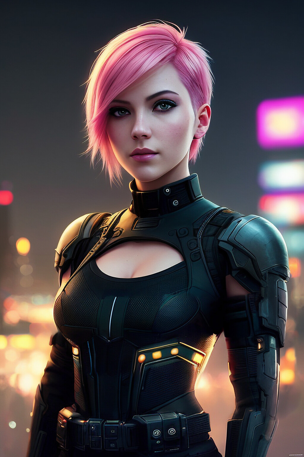 Artstation A Girl With Pink Hair