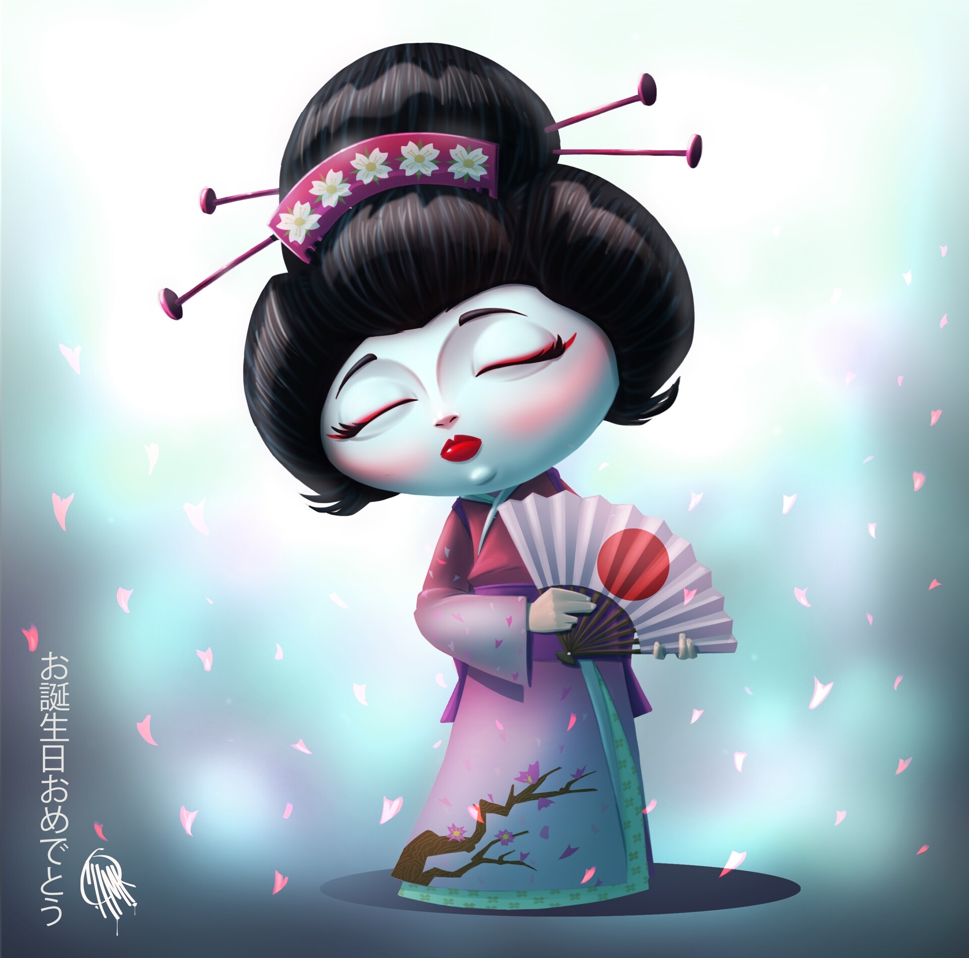 ArtStation - Cute geisha