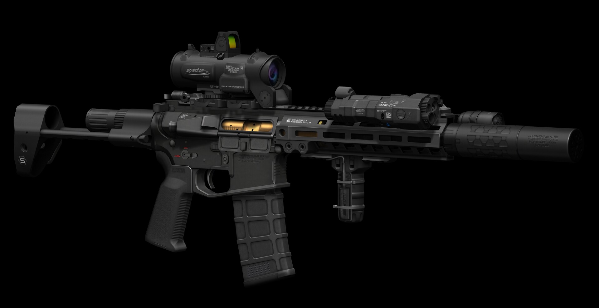 ArtStation - AR-15 MUR-1 Upper & Magpul MPL Lower