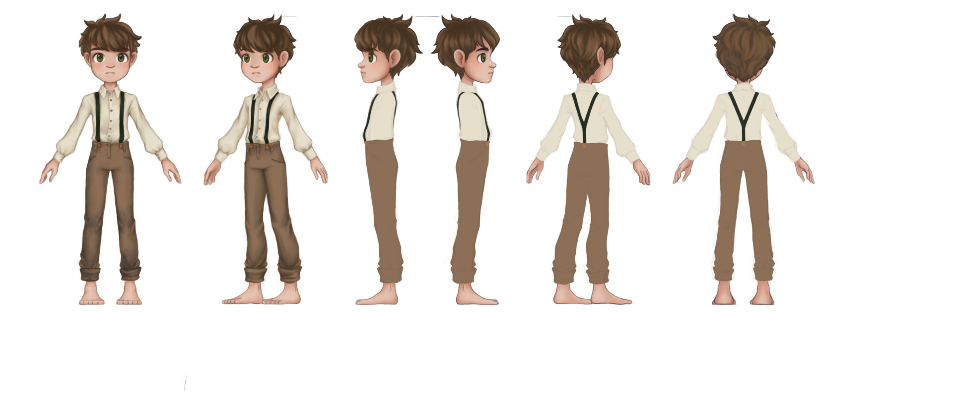 ArtStation - Young boy from the 1920s character sheet, expressions and ...