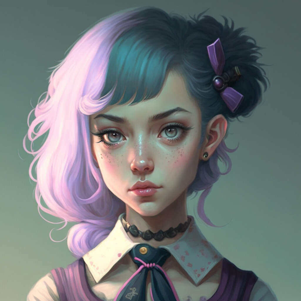 ArtStation - Pastel Goth Punk Girl #036