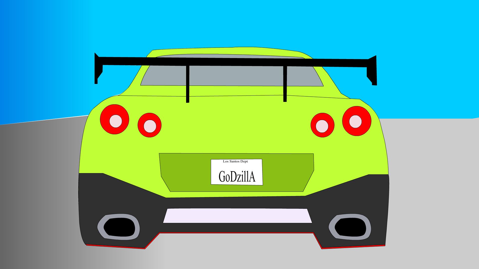 ArtStation - Nissan GTR R35 Back view Traced image