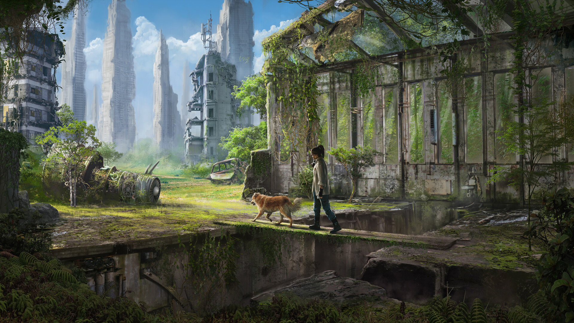 Overgrown Post Apocalyptic Landscape