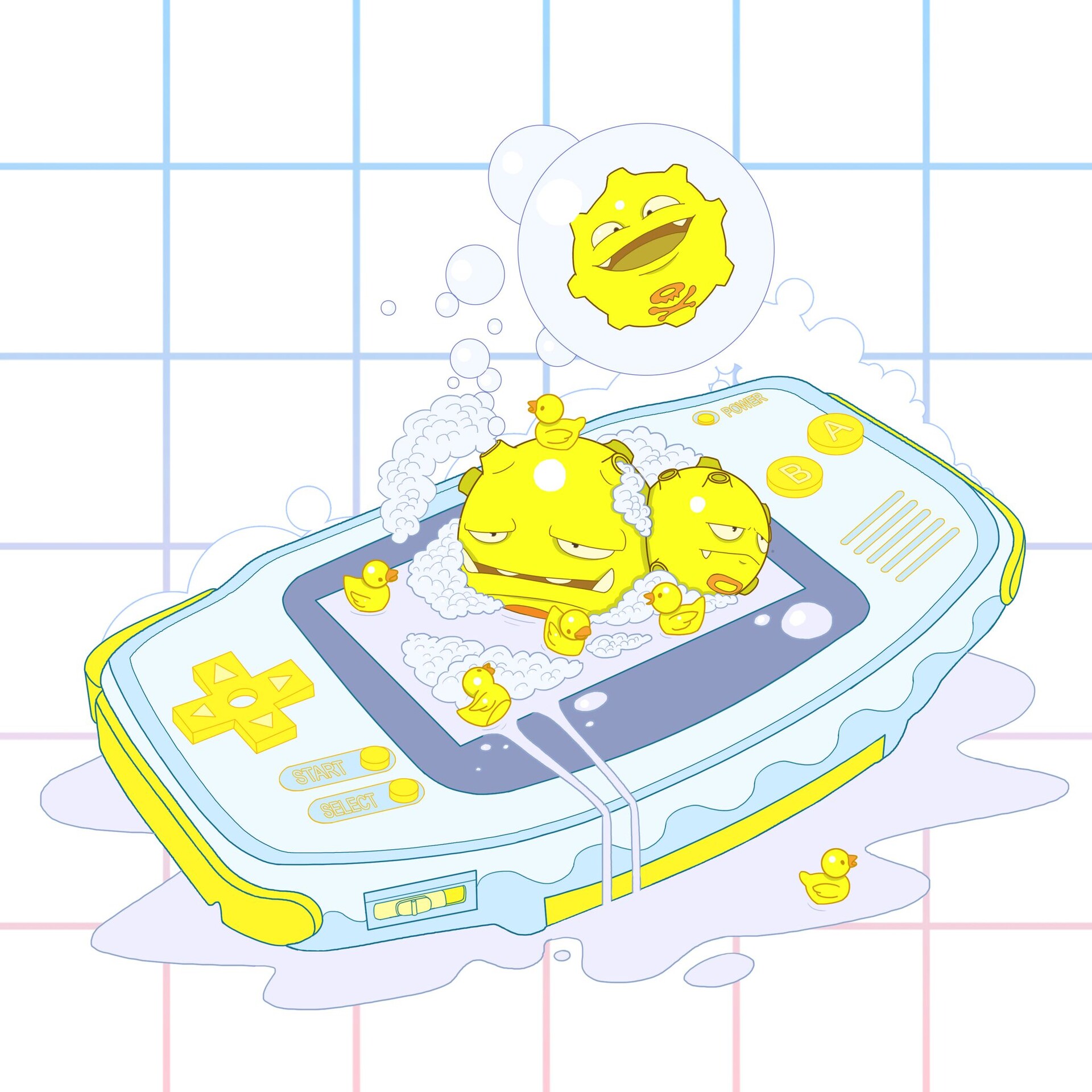 ArtStation - Retro Colorful Pokemon-Weezing