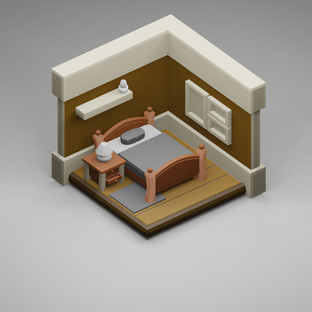 ArtStation - Isometric Bedroom