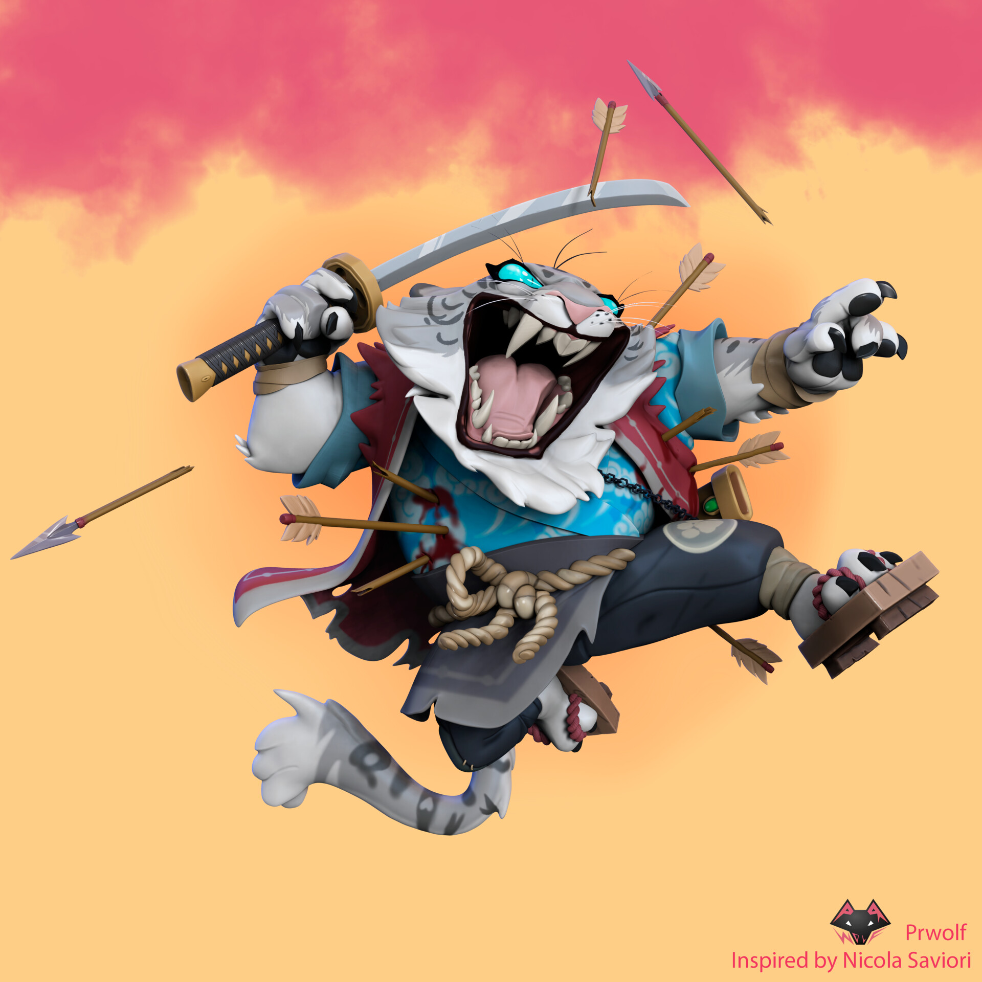 ArtStation - Samurai Tiger Dtiys