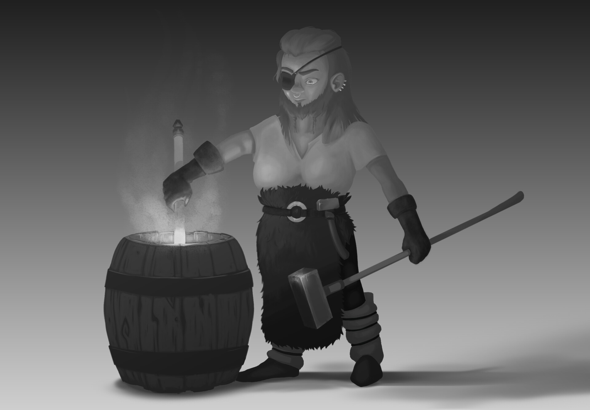 ArtStation - School Project - Character in grays