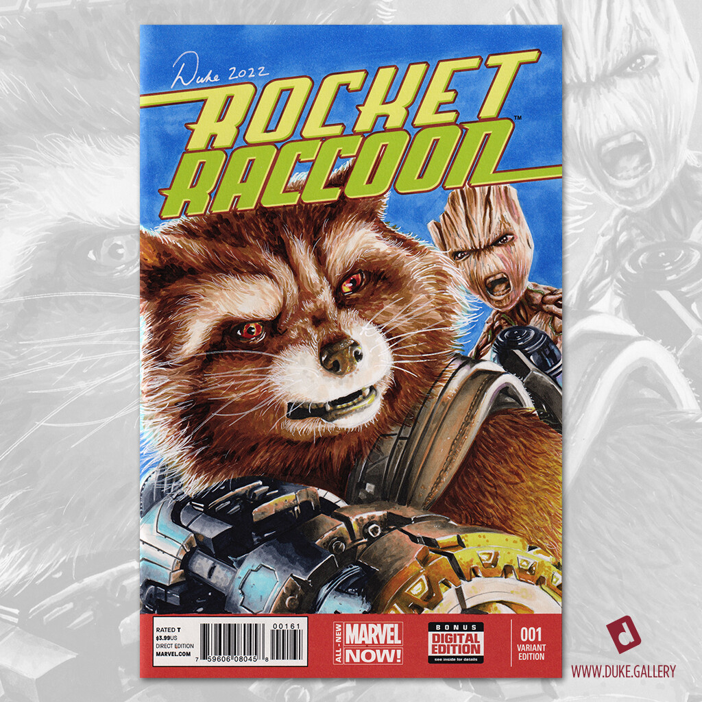 David Duke - Rocket Raccoon and Groot Sketch Cover