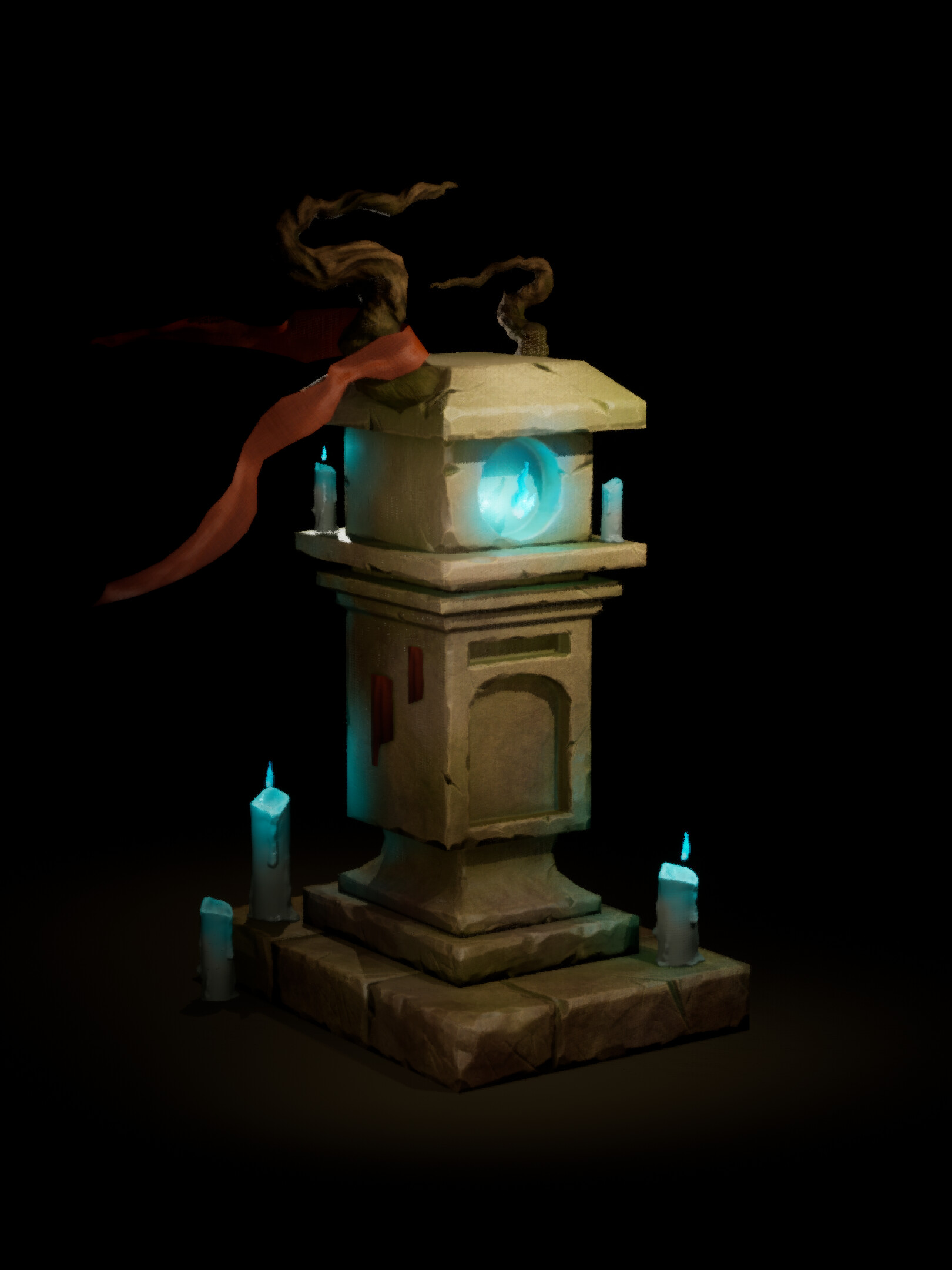 ArtStation - Stylized Stone Lamp