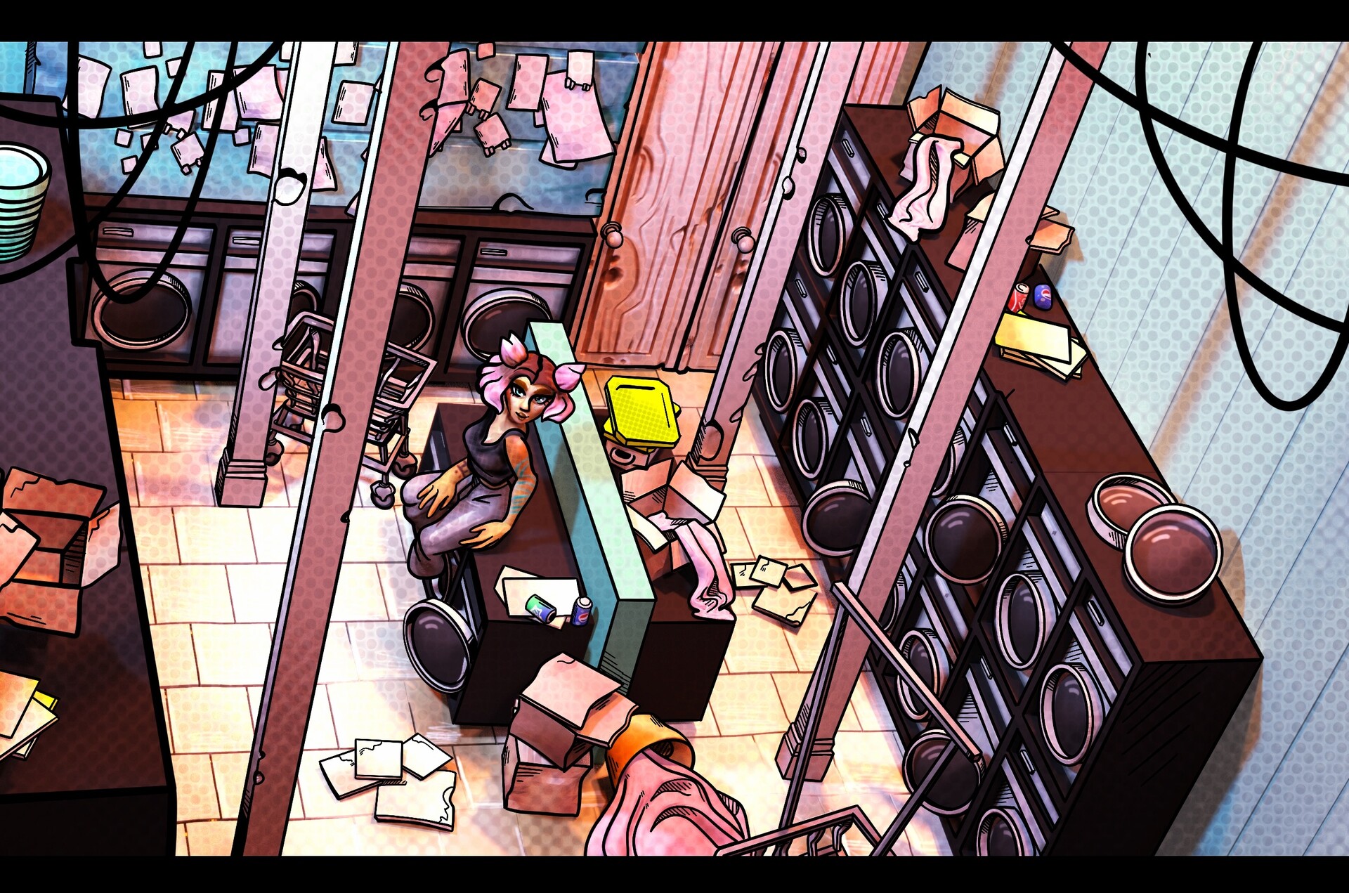 ArtStation - Killing Time at The Laundromat