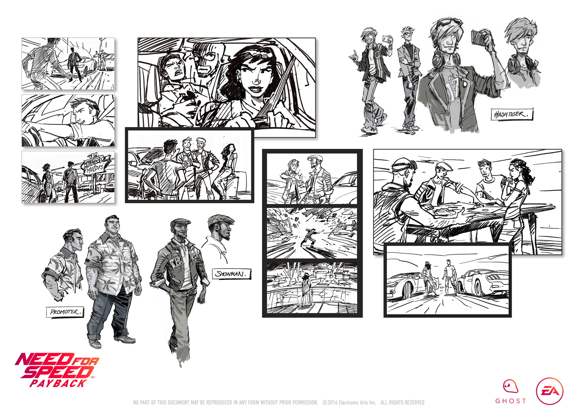 Ross Dearsley - NFS Payback - Characters / Storyboards