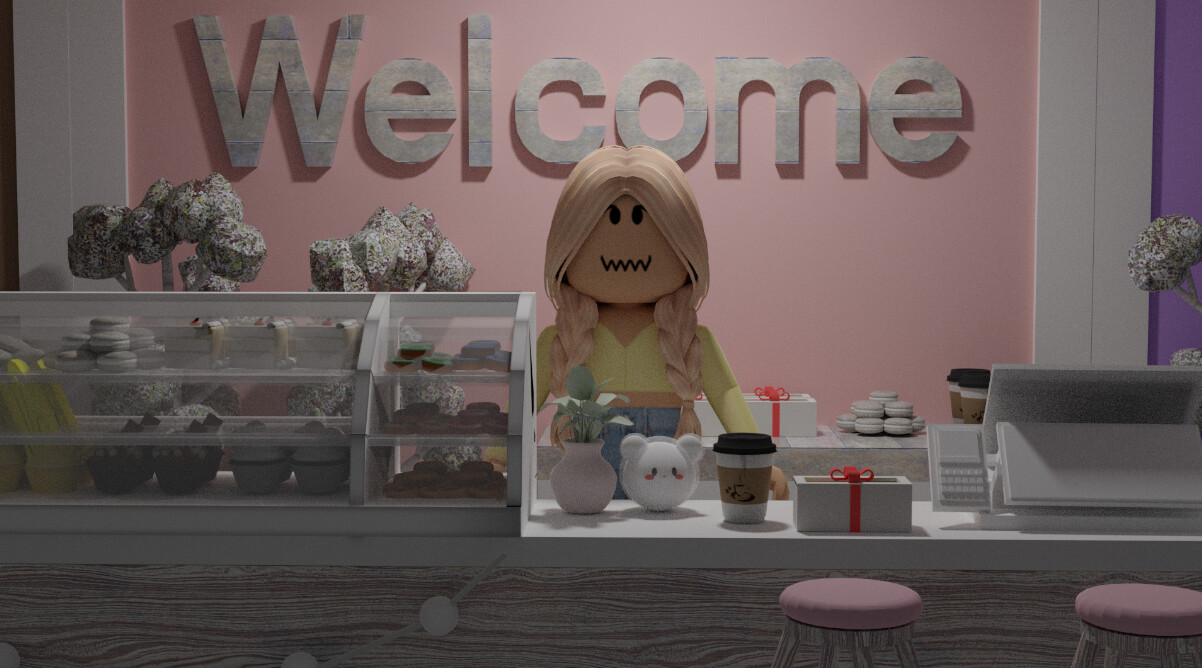 ArtStation - roblox girl cafe