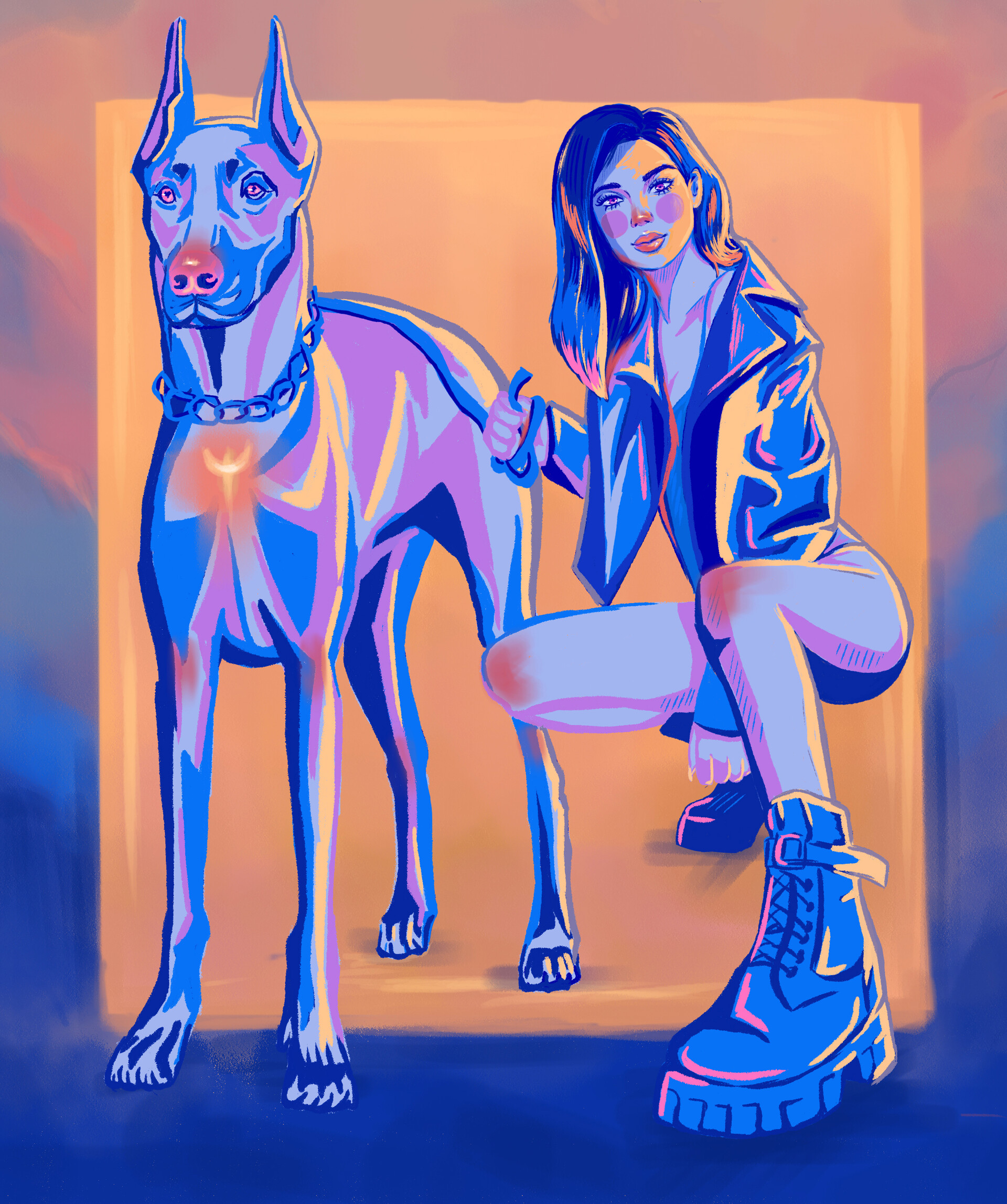 ArtStation - Lady with dog