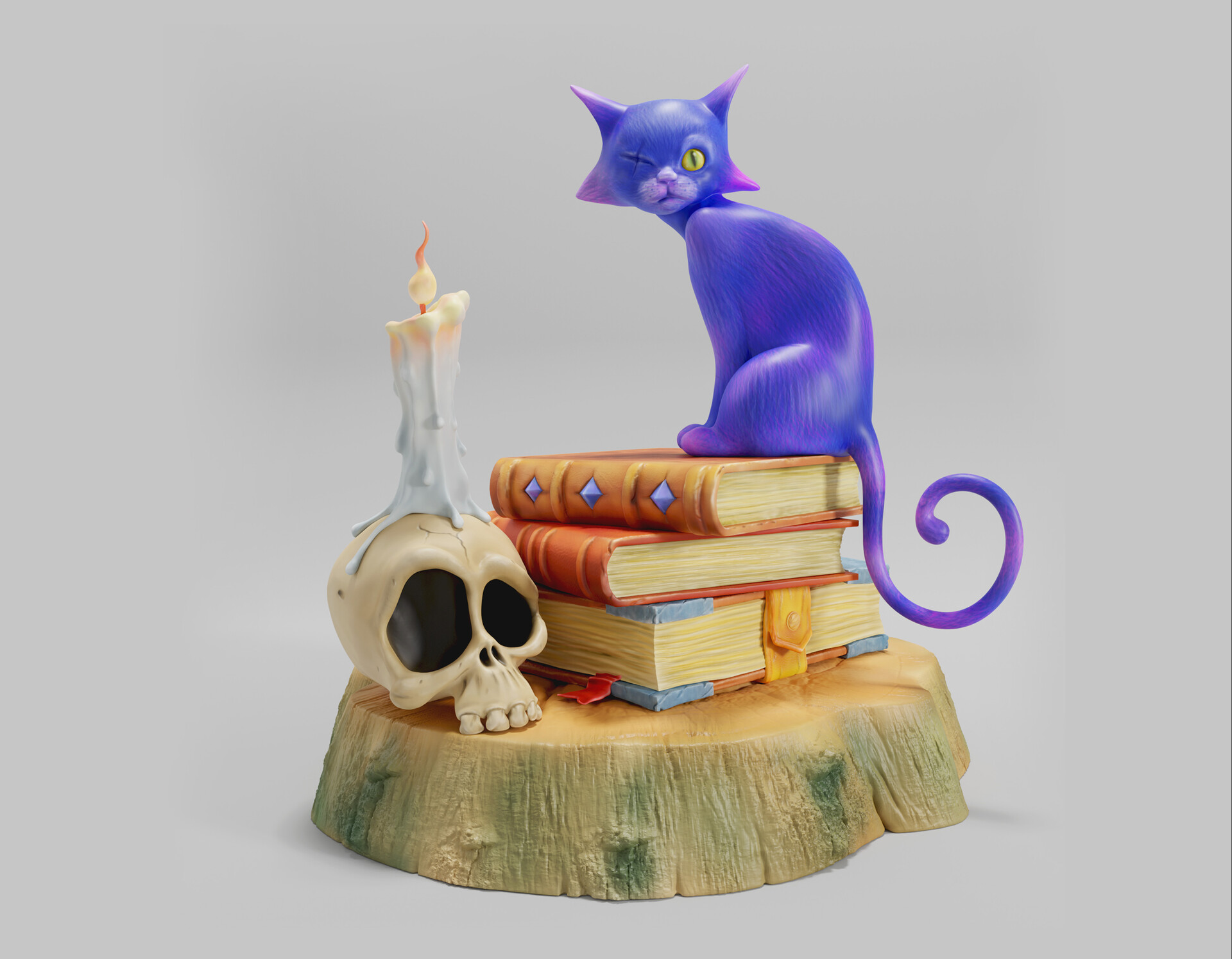 ArtStation - Cat on Book