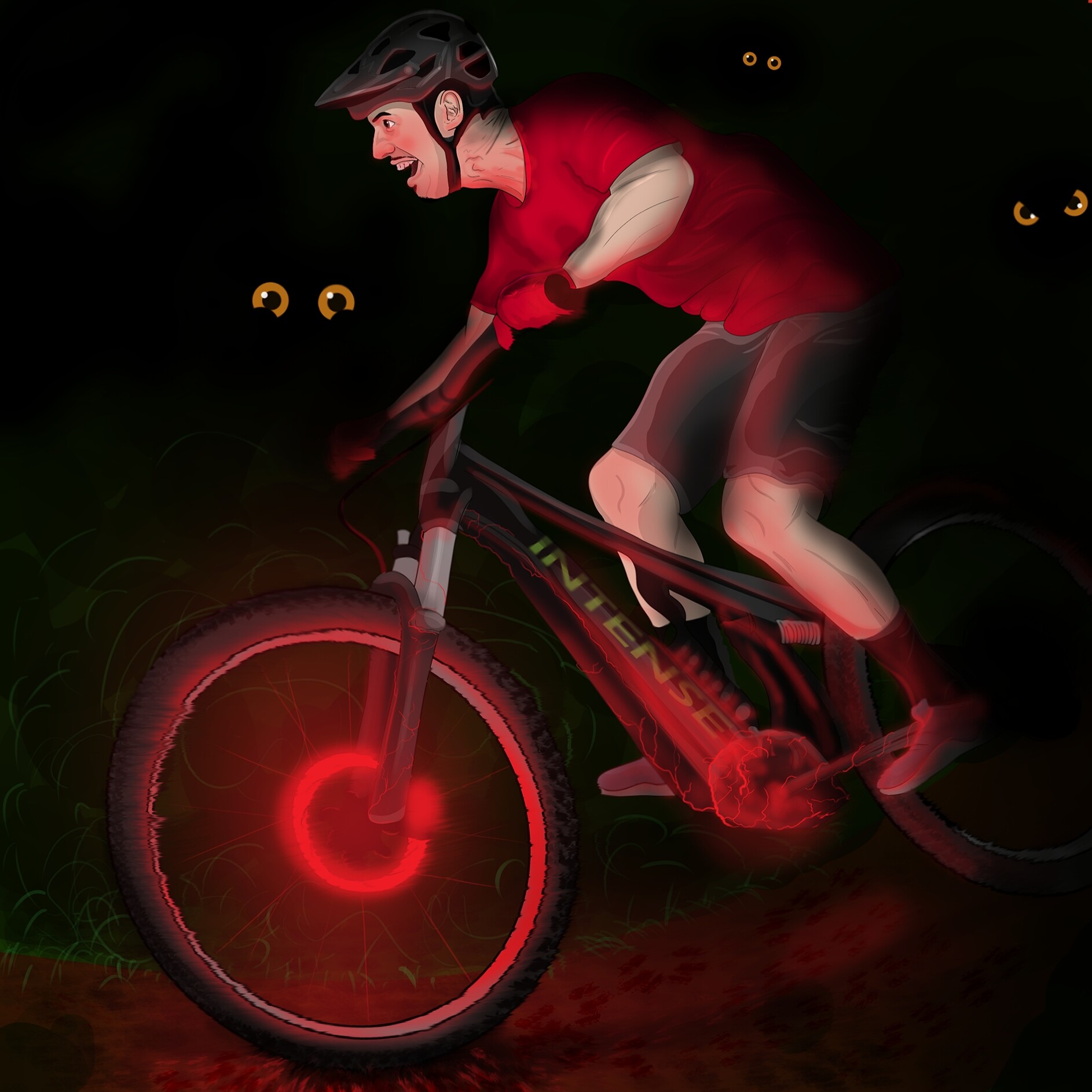 ArtStation - MTB Biker: night tour 👀