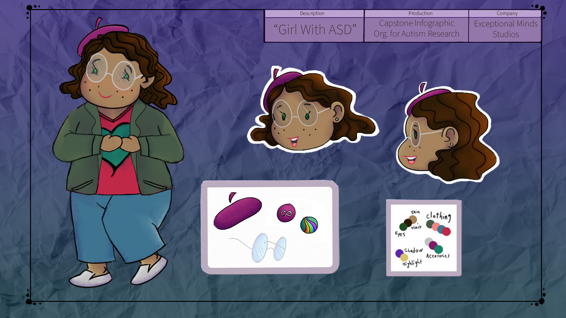 ArtStation - Character Design: Girl with ASD (Infographic)