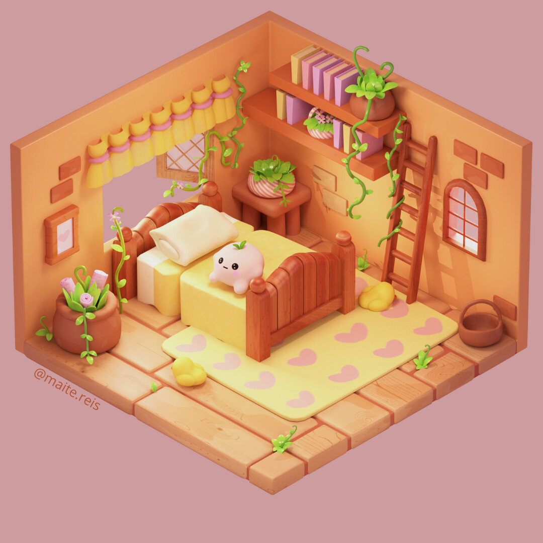 ArtStation - Cute Cartoon Bedroom - Final