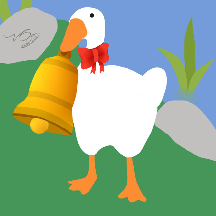 ArtStation - cute goose with a bell