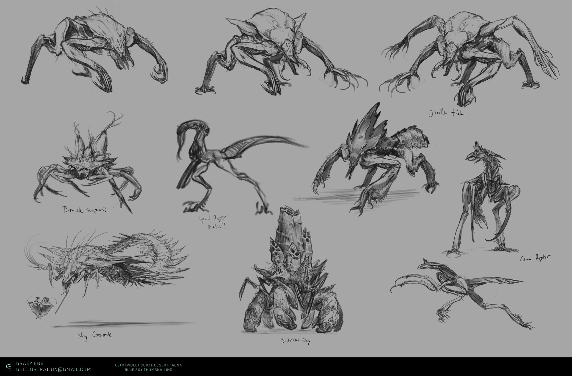 Graey Erb - UV desert: Shrimp Raptor