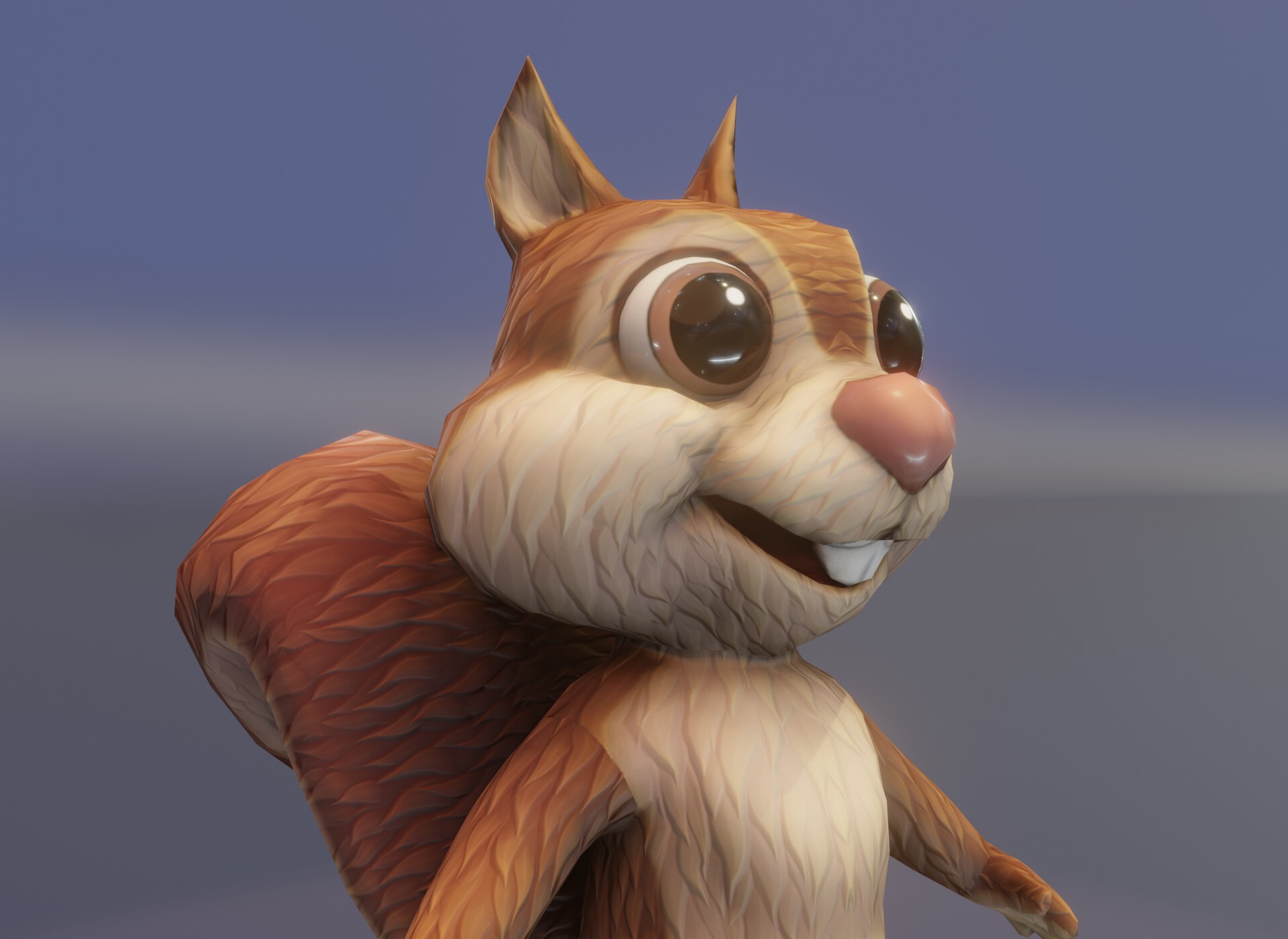 3D Disco - Cartoon Animated Squirrel 30 Animations with Props 3D Model