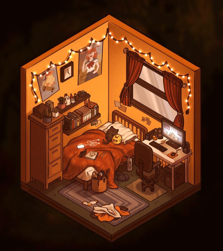 ArtStation - Isometric Cozy Room