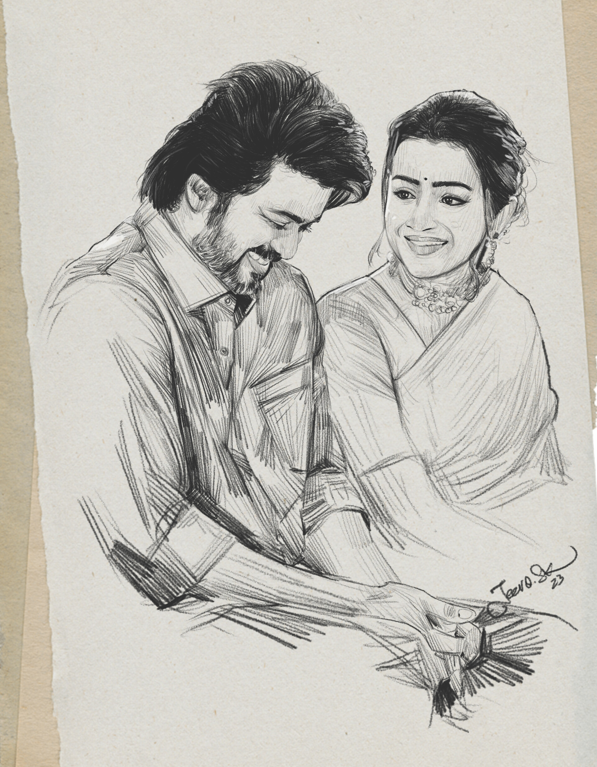 ArtStation Thalapathy 67 Pair Pencil Sketch 2023 Thalapathy Vijay ...