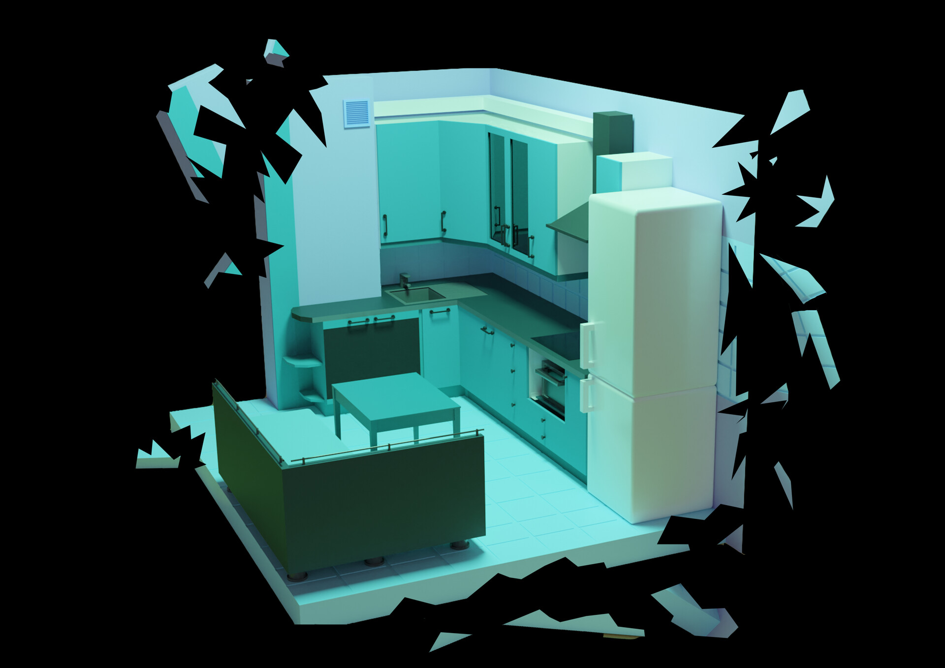 ArtStation - Kitchen is falling apart