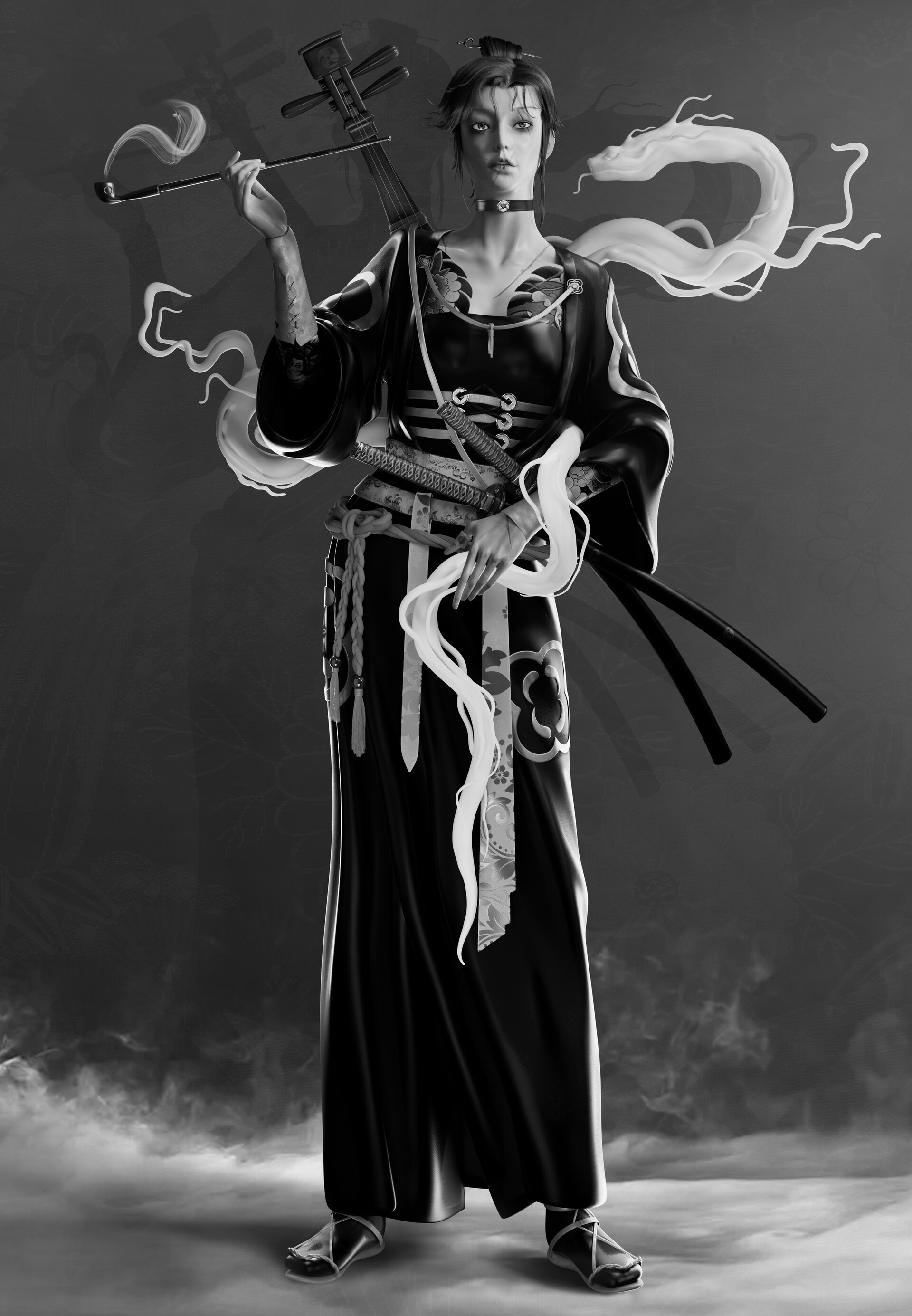 巧课力 CGmomo - 【学生作品】罗铭 --《Samurai》