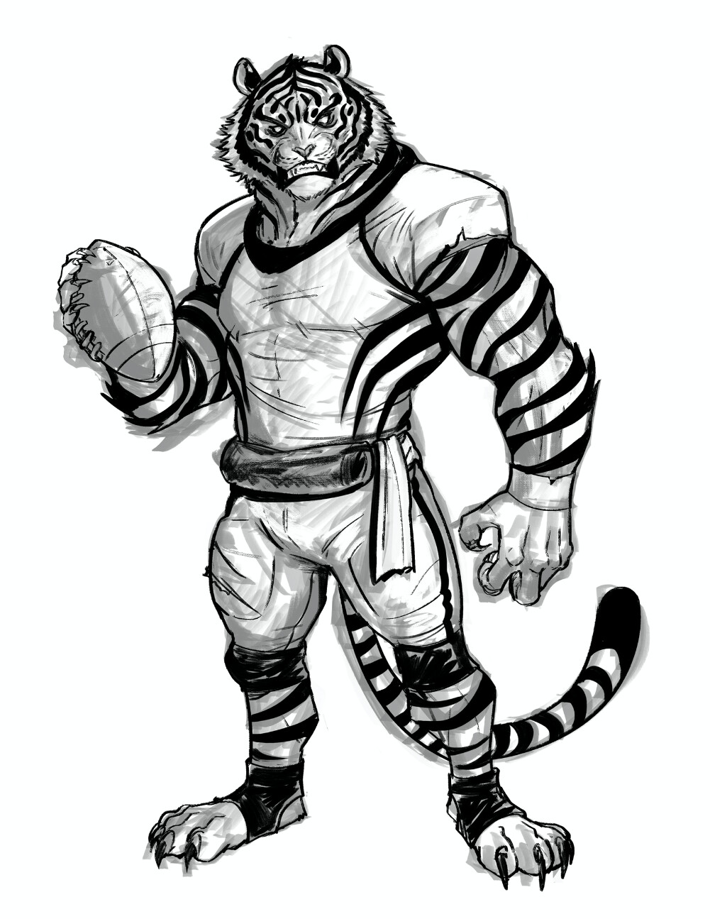 humanoid tiger drawing