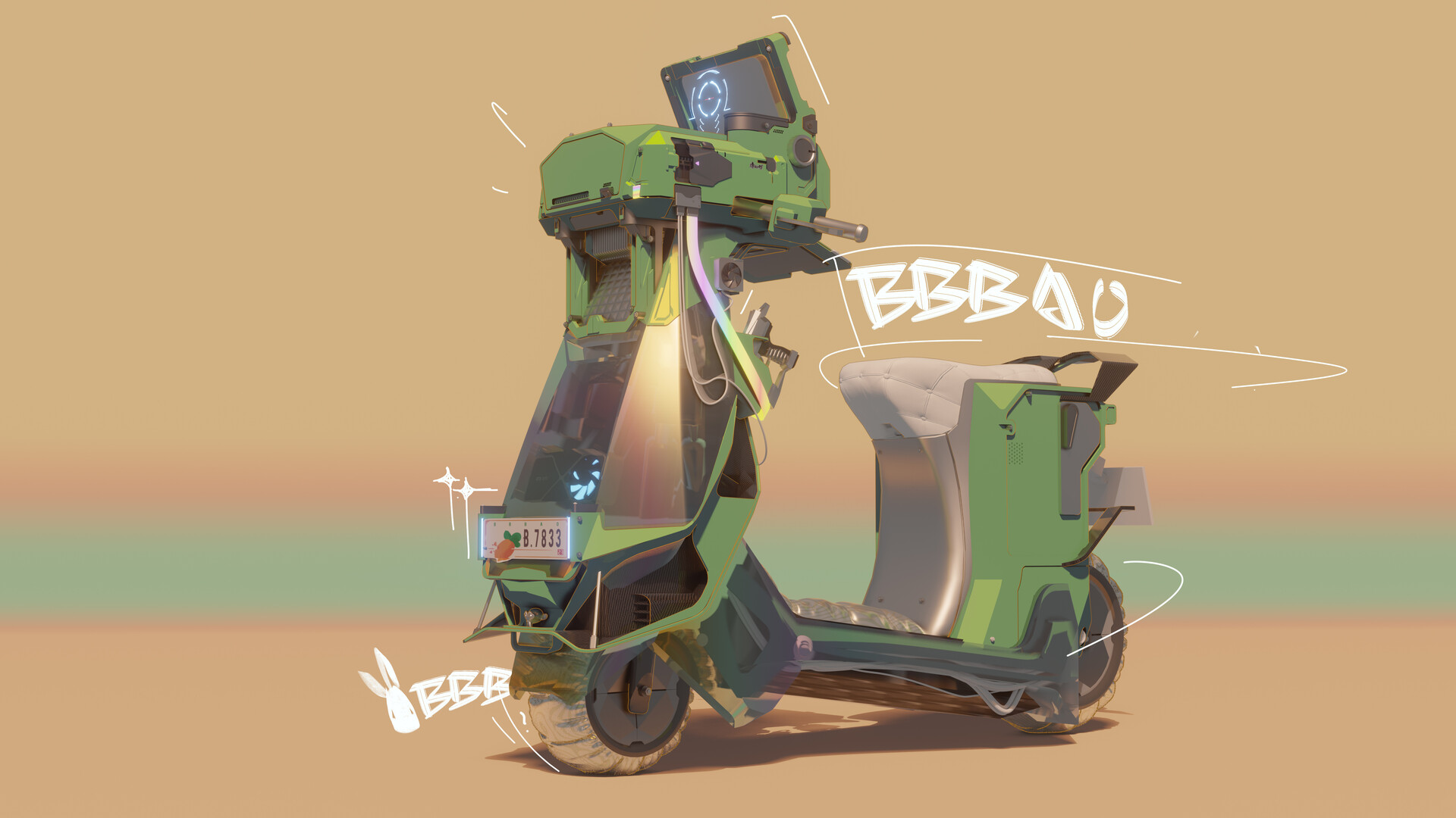 ArtStation - 小牛电动车之康师傅绿