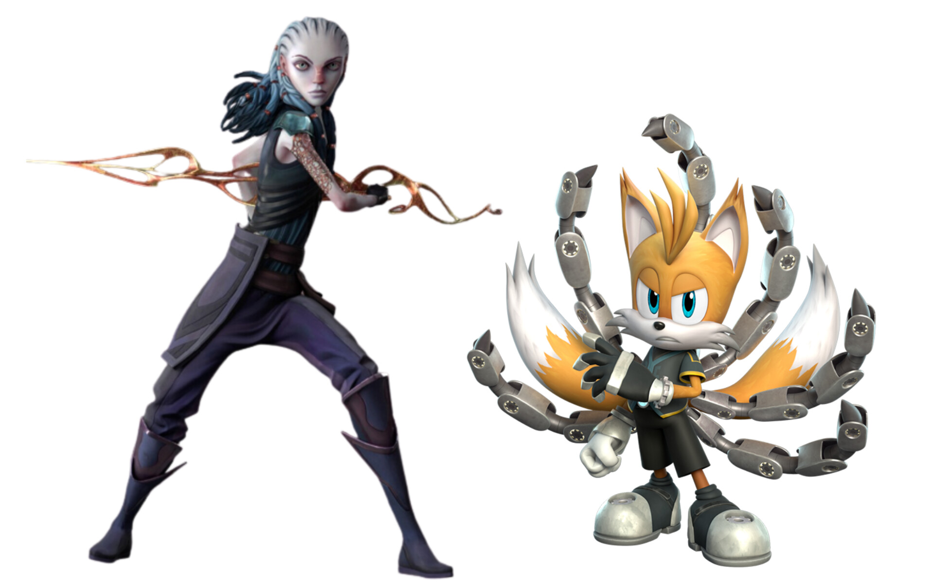 ArtStation - Gwyndala and tails nine, pose and training how to fight